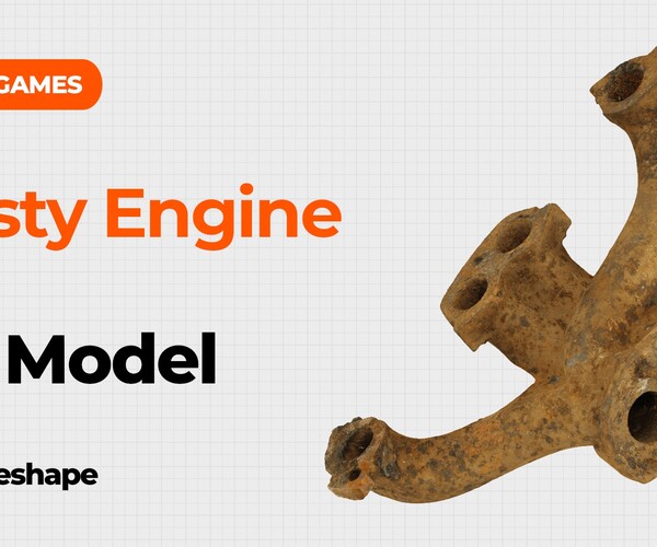 ArtStation - Rusty Engine Part Raw Scanned 3D Model | Resources