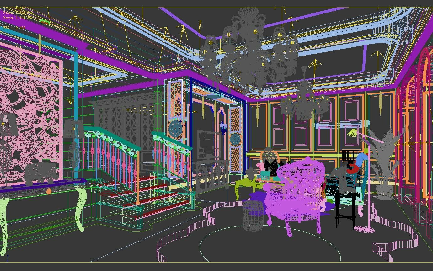 ArtStation - Modern fashion style interior living room -014 | Resources