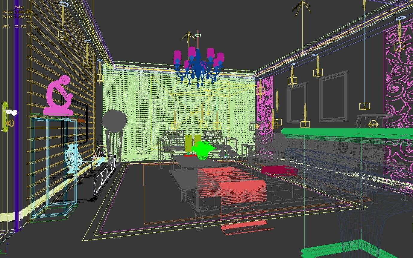 ArtStation - Modern fashion style interior living room -027 | Resources