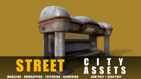 ArtStation - bus stop old game ready street assets low poly and high ...