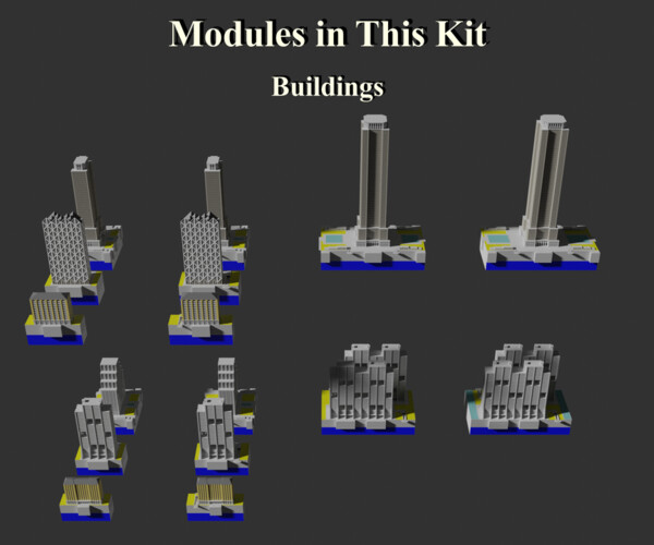 ArtStation - Building Blocks for Modern City Scenes – Kit 01 | Game Assets