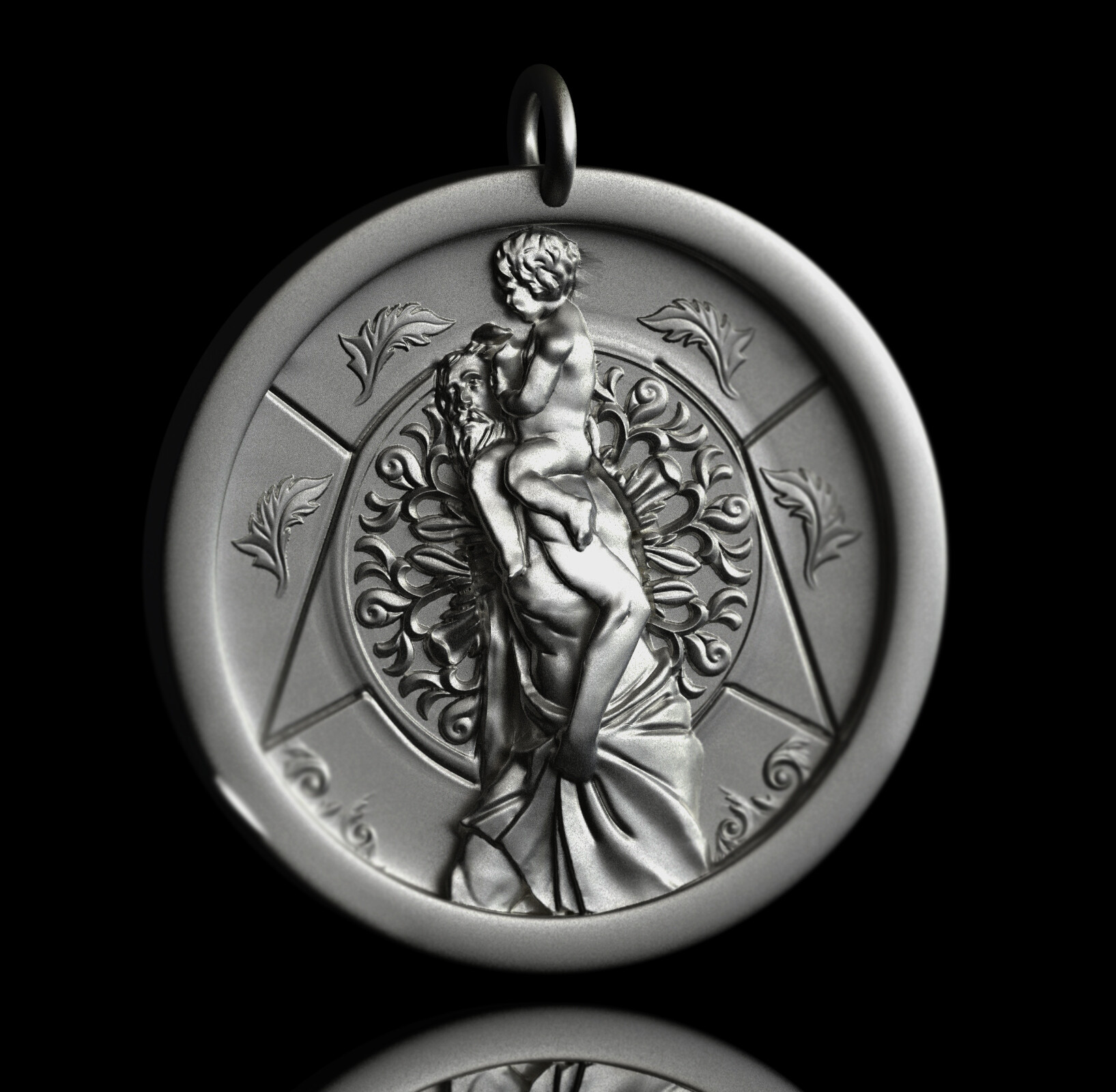 ArtStation - saint christopher Pendant (for 3D printing ) | Resources