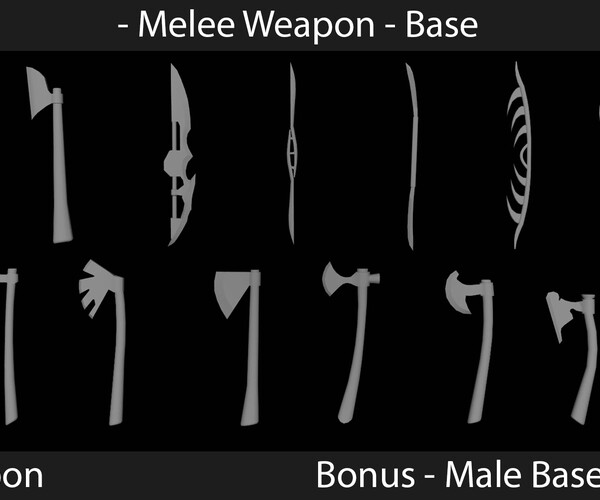 ArtStation - Melee Weapons - Base Meshes | Resources