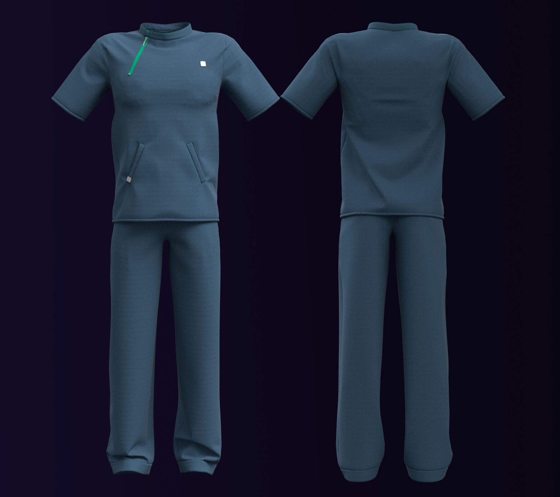 ArtStation - Male medical uniform. Clo 3D/MD project + OBJ, FBX files ...