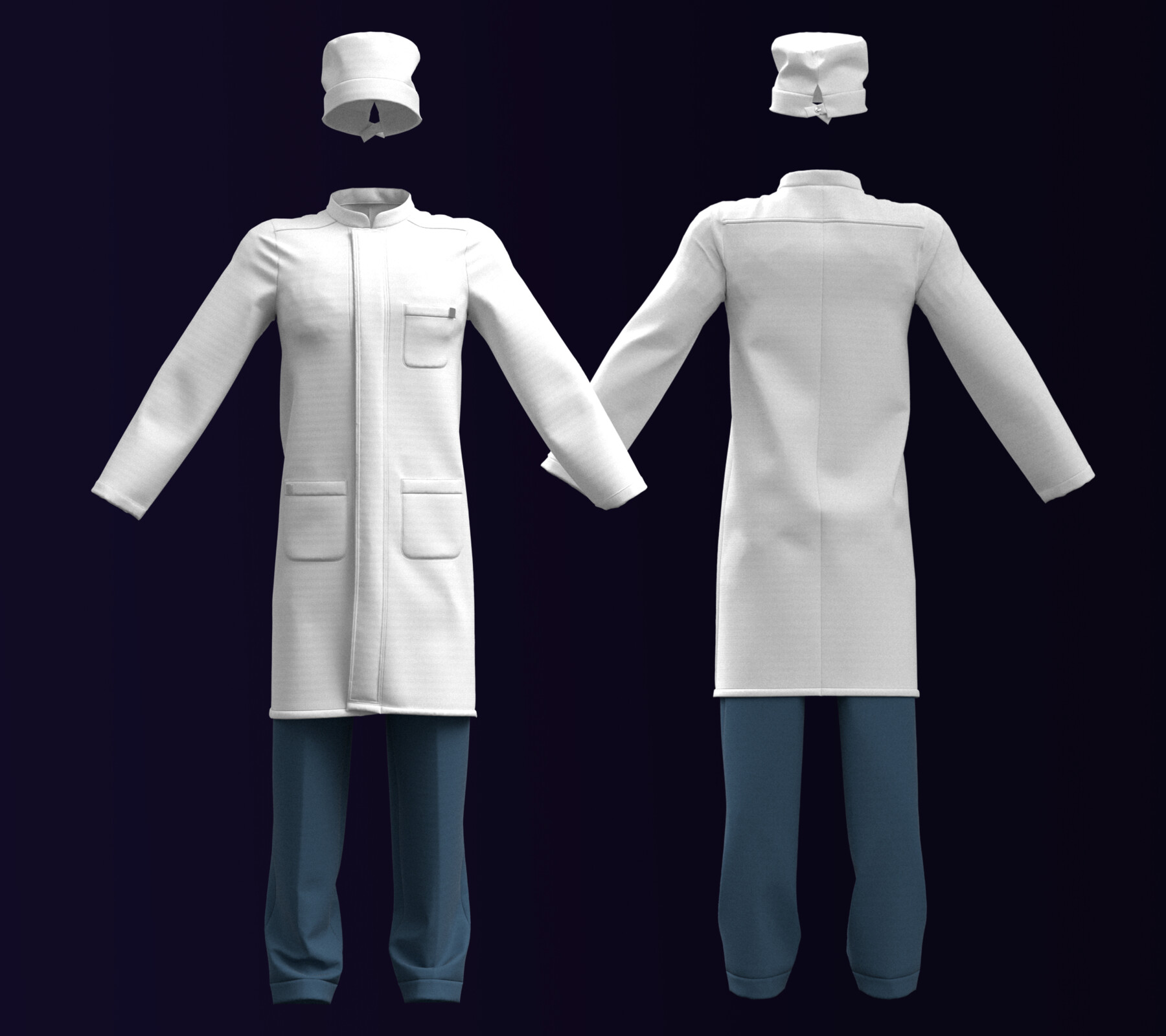 ArtStation - Male medical uniform. Clo 3D/MD project + OBJ, FBX files ...