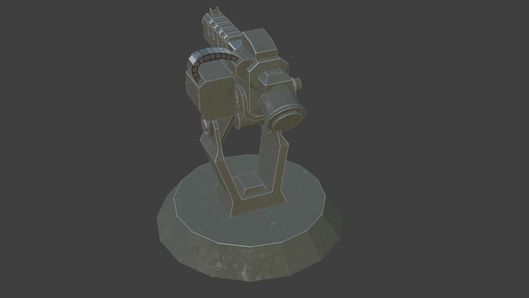 ArtStation - Machine Gun Turrent low poly PBR for game ready Low-poly ...