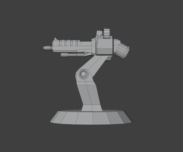 ArtStation - Machine Gun Turrent low poly PBR for game ready Low-poly ...
