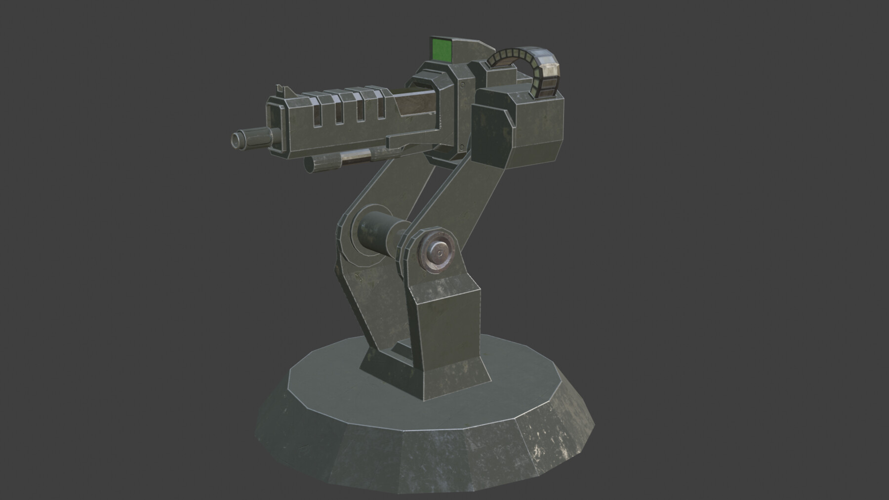 ArtStation - Machine Gun Turrent low poly PBR for game ready Low-poly ...