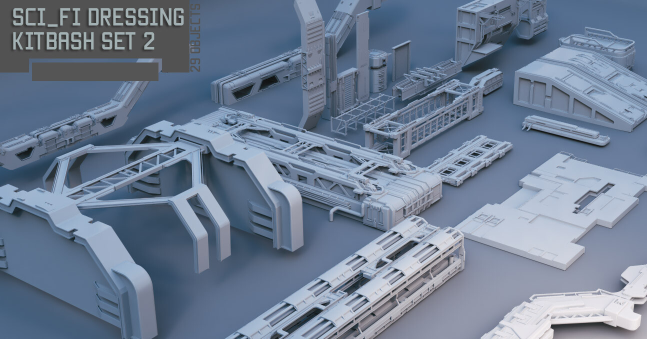 ArtStation - Scifi Kitbash Set 02 | Resources