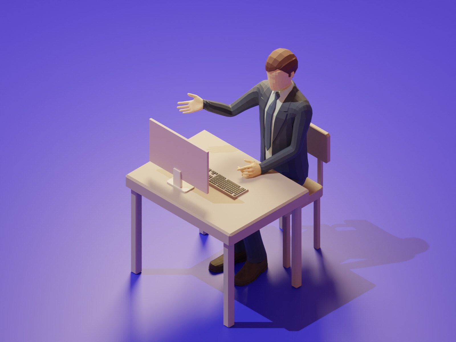 ArtStation - Low Poly 3D Stylized Character Business People Isometric ...