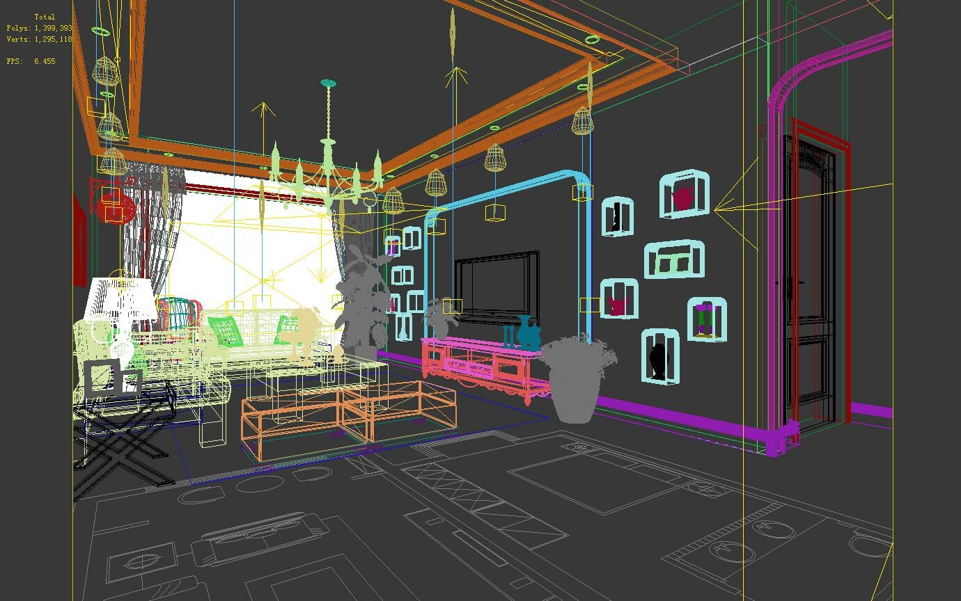 ArtStation - Modern fashion style interior living room -0204 | Resources