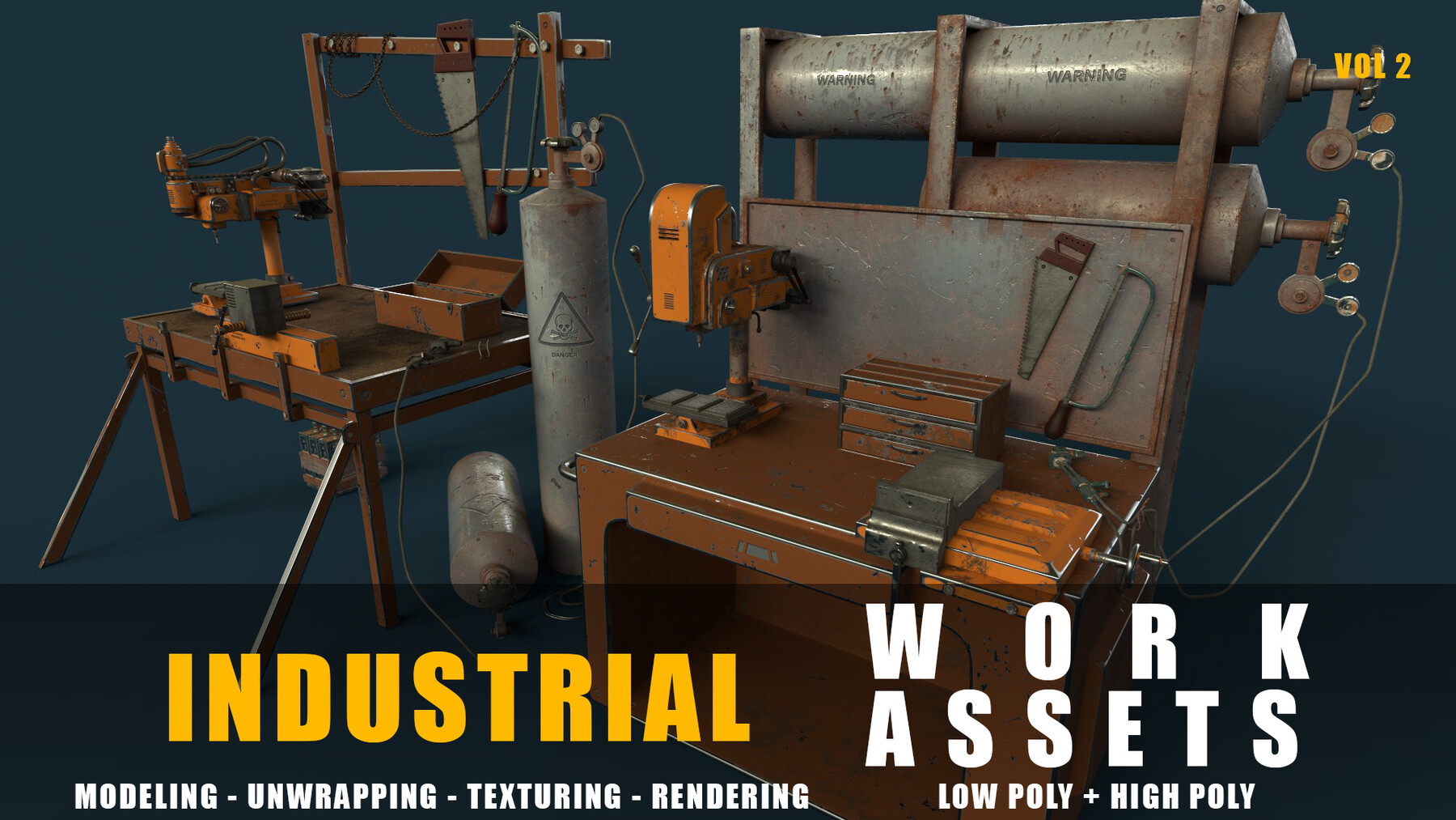 ArtStation - industrial work assets game ready low poly and high poly ...
