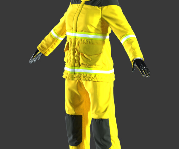 ArtStation - Female Firefigther Outfit CLO/Marvelous designer Project ...