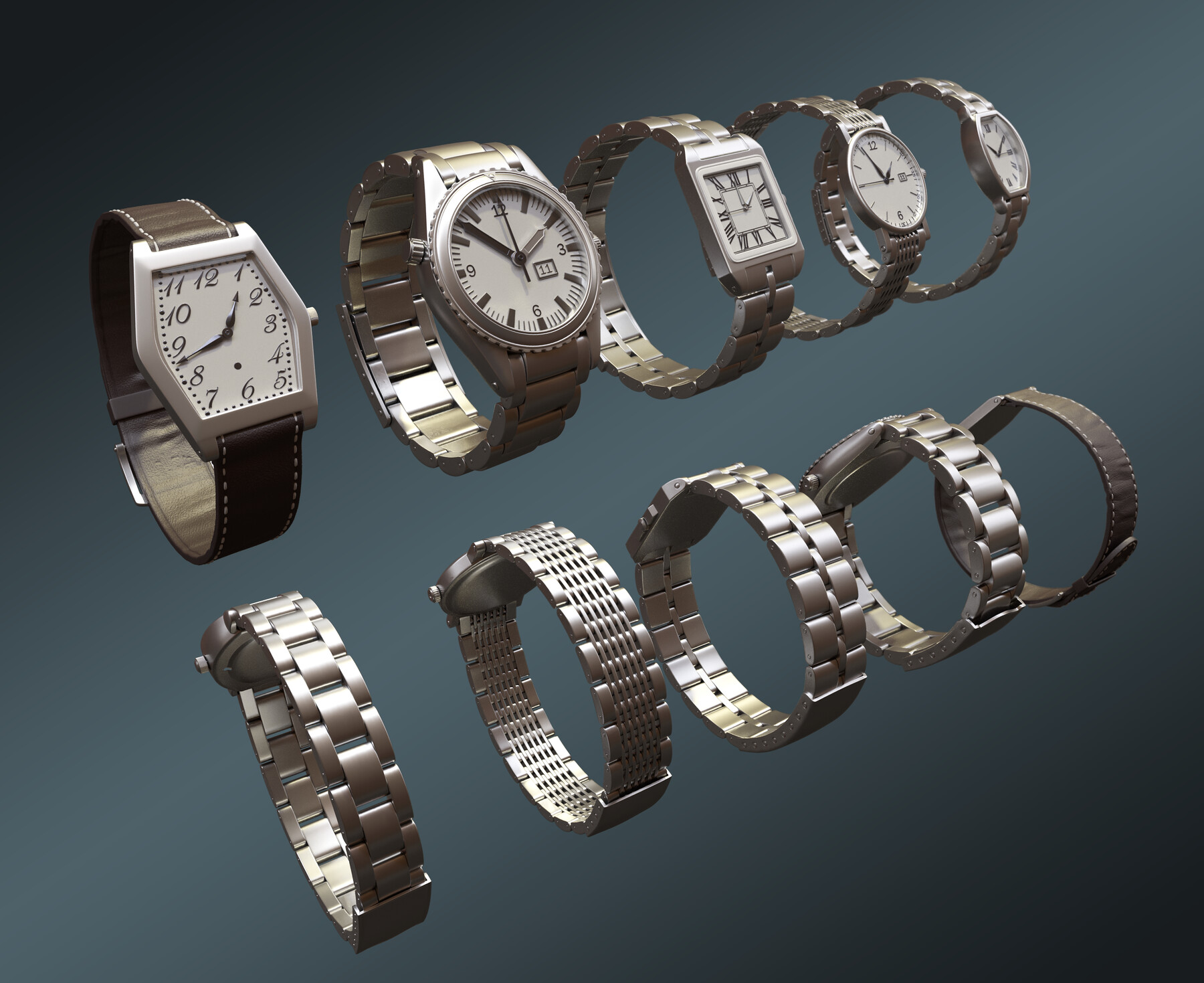 ArtStation - Five Watches Highpoly Models + Render Scene | Resources