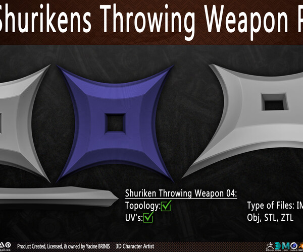 ArtStation - 10 Shuriken Throwing Weapons Pack 01 | Resources
