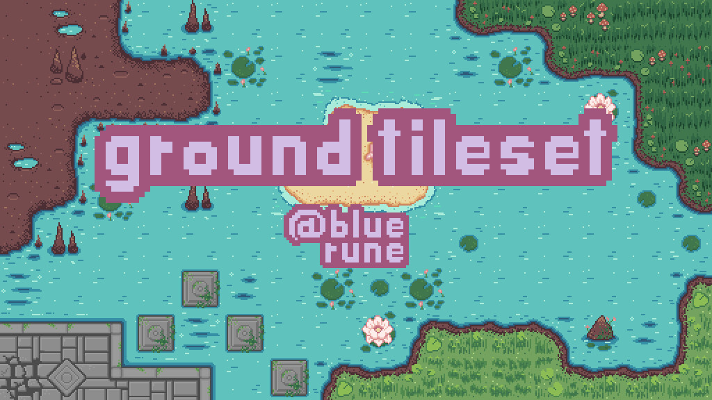 ArtStation - Ground and water Pixelart Tileset | Game Assets