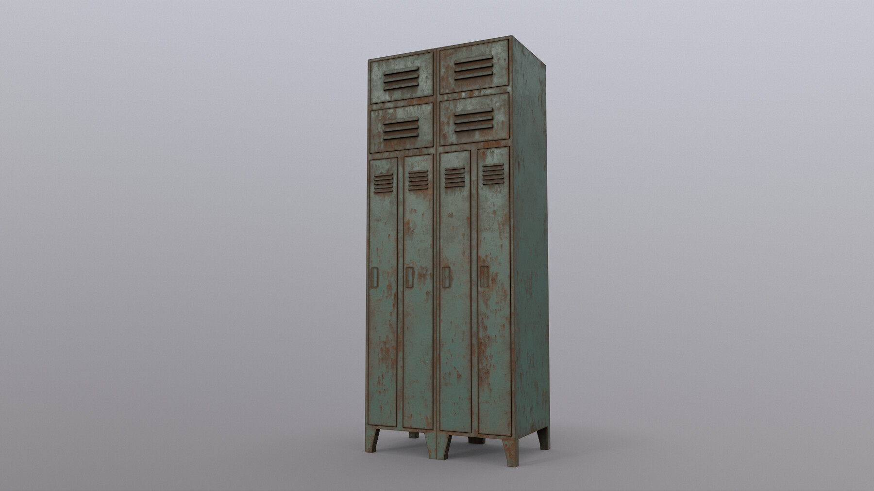 ArtStation - PBR School Gym Locker 10 - Green Light | Game Assets
