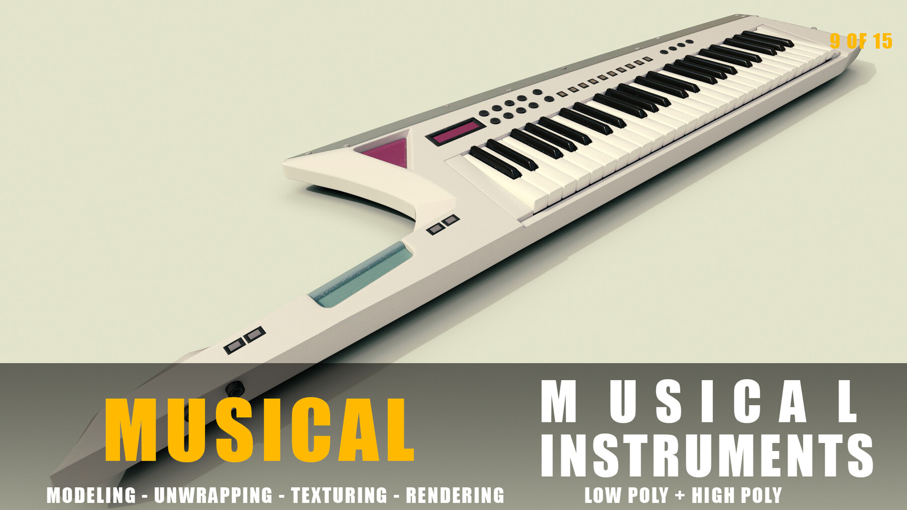 ArtStation - keytar Musical instruments full detail low poly and high ...