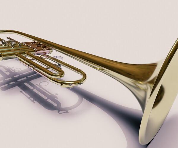 ArtStation - trumopet instruments full detail low poly and high poly ...