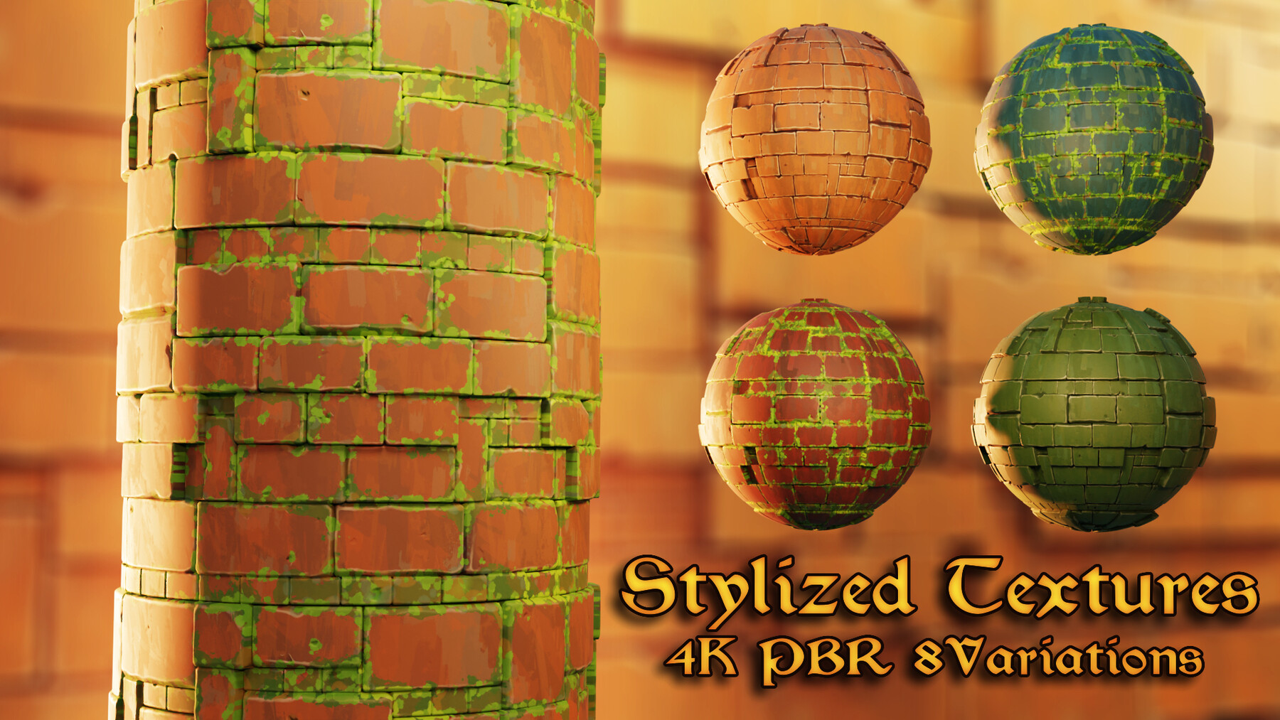 ArtStation - Stylized wall texture 8 Variations | Resources