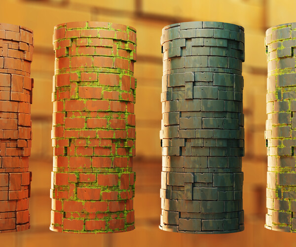 ArtStation - Stylized wall texture 8 Variations | Resources