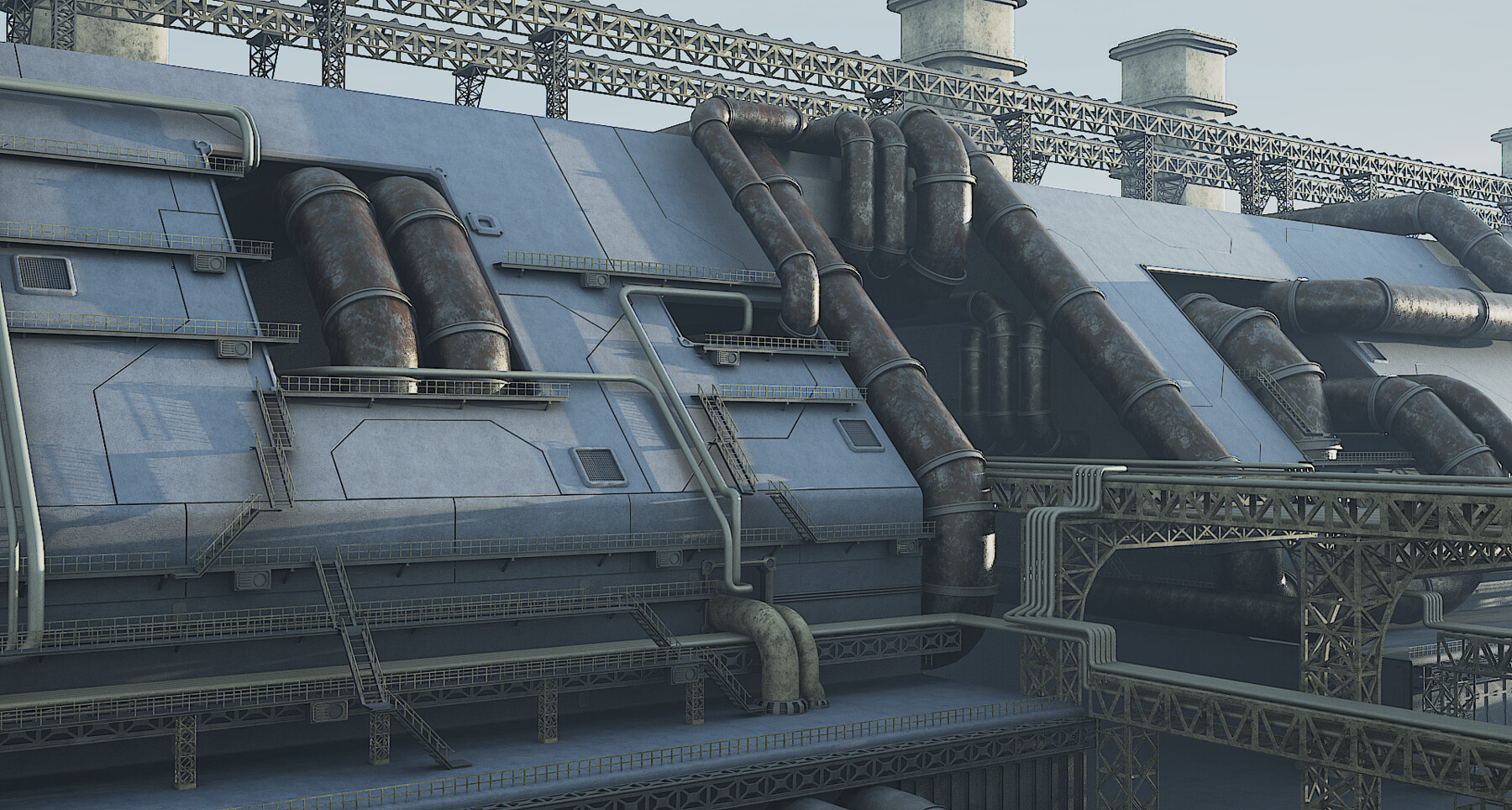ArtStation - sifi factory 3d model | Resources