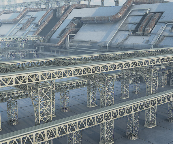 ArtStation - sifi factory 3d model | Resources