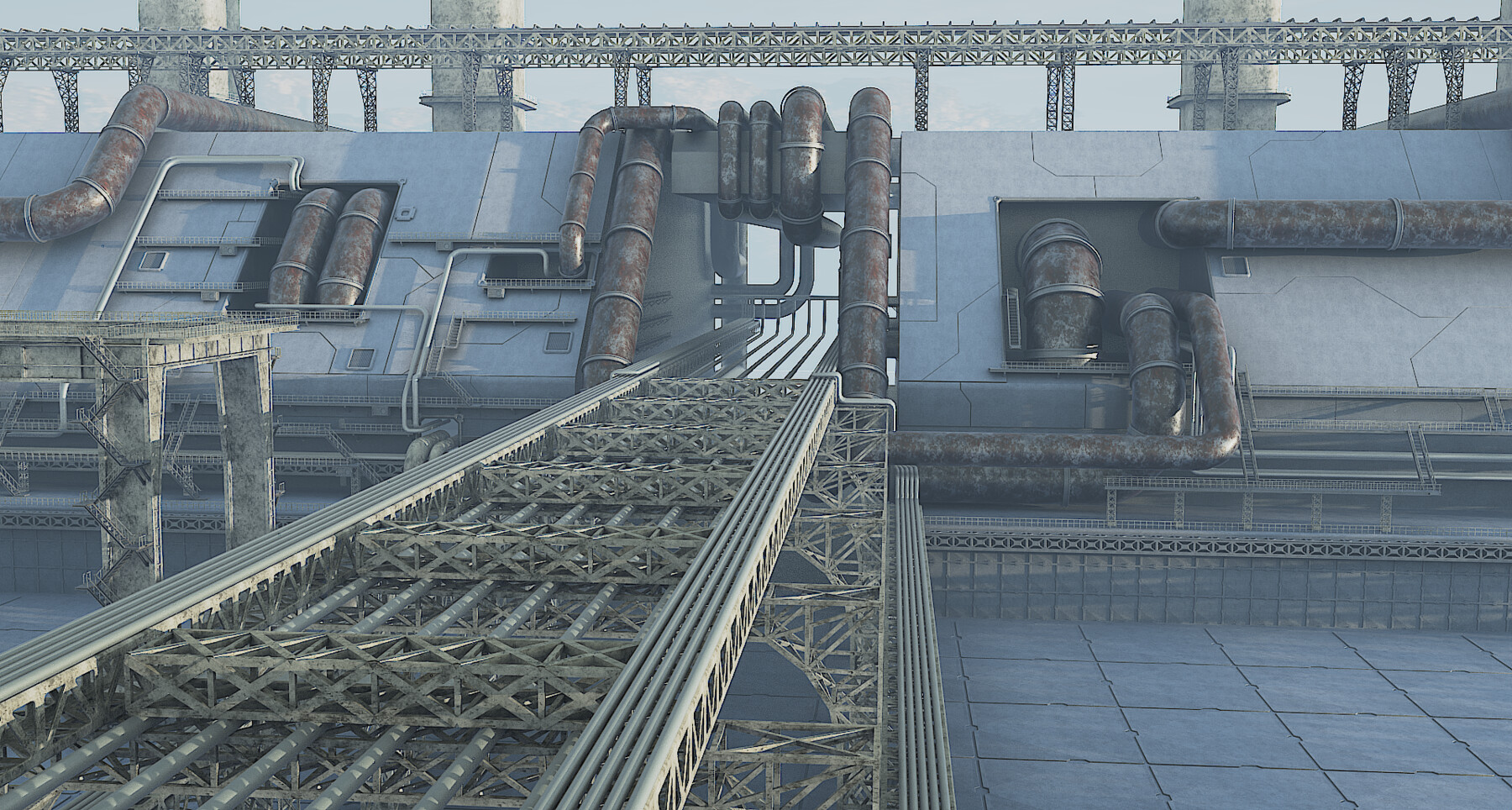 ArtStation - sifi factory 3d model | Resources