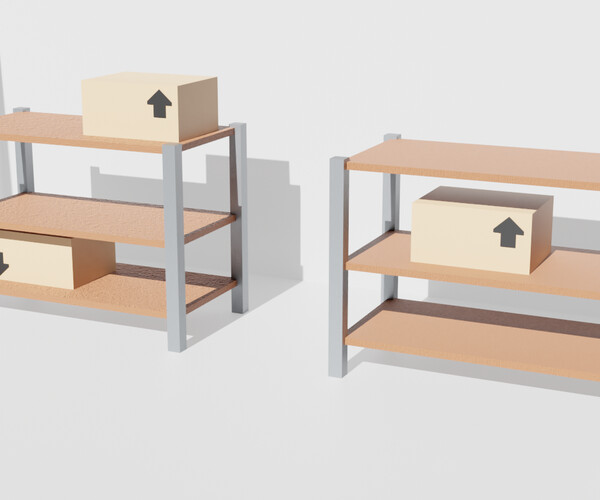 ArtStation - Shelf With Boxes | Game Assets
