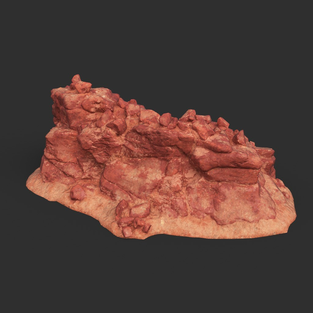 ArtStation - Low poly Crushed Soil Sandstone Base 210911 | Game Assets