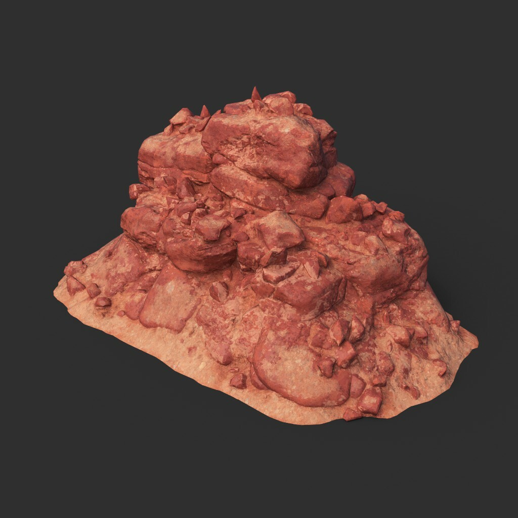 ArtStation - Low poly Crushed Soil Sandstone Base 210911 | Game Assets