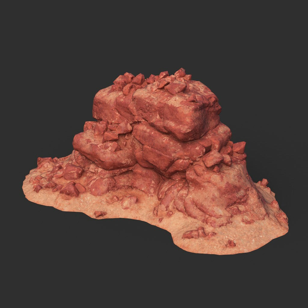 ArtStation - Low poly Crushed Soil Sandstone Base 210911 | Game Assets