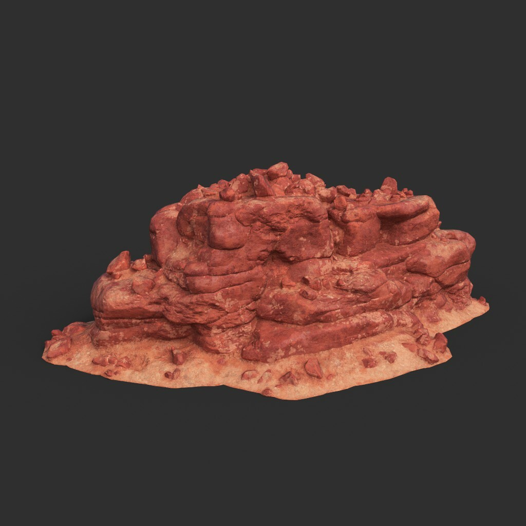 ArtStation - Low poly Crushed Soil Sandstone Base 210911 | Game Assets