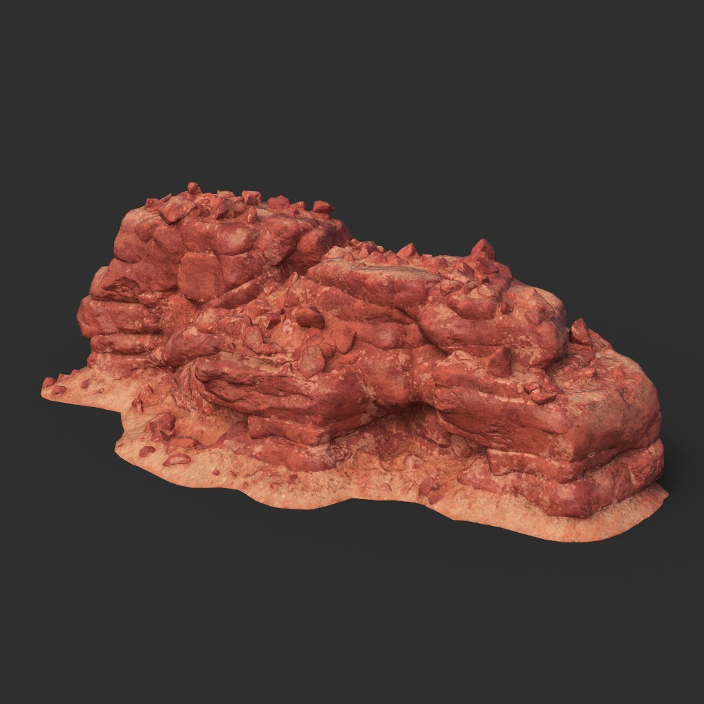 ArtStation - Low poly Crushed Soil Sandstone Base 210911 | Game Assets