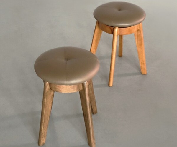 ArtStation - Round and round wooden rotating stool dressing table ...