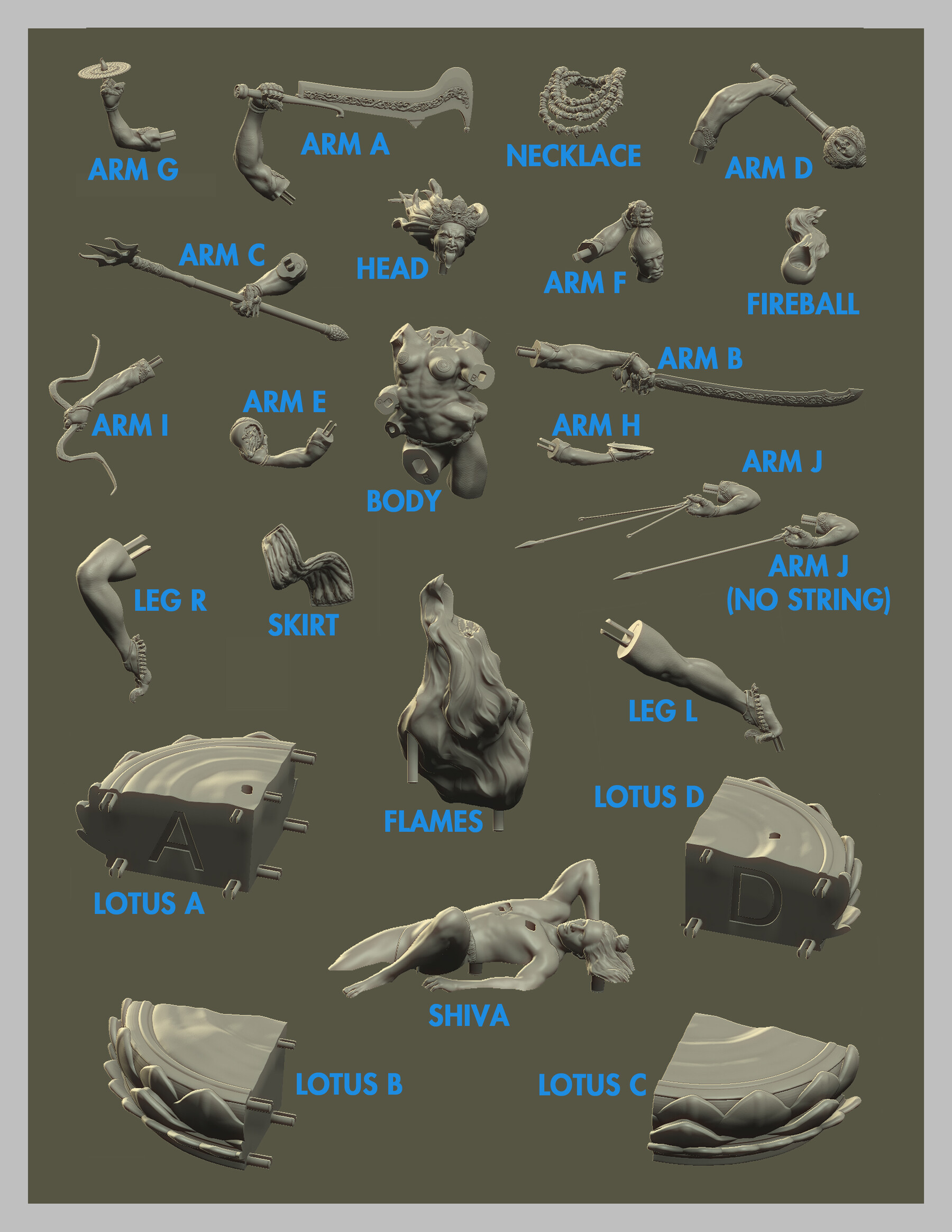 ArtStation - Goddess Kali 3D Print | Resources