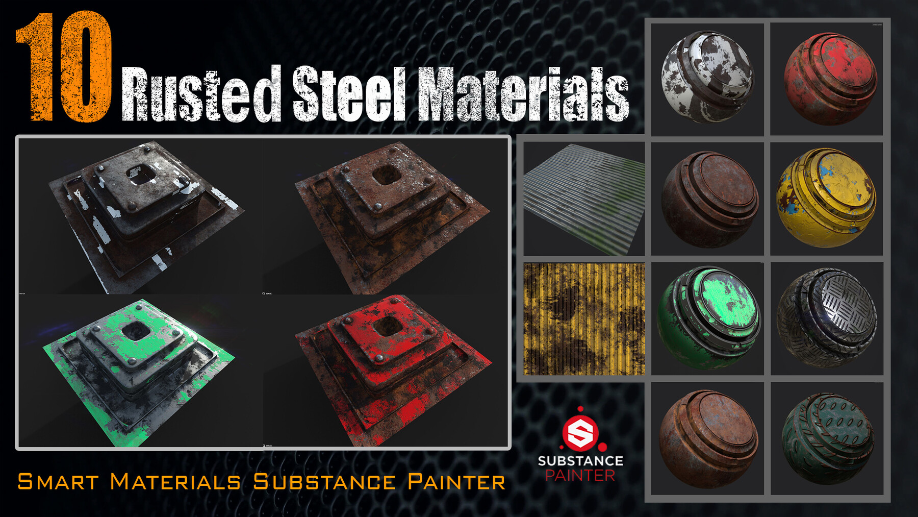 ArtStation - 10 Rusted Steel Materials | Game Assets