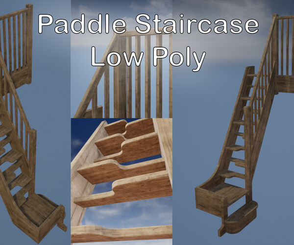 ArtStation - Paddle Style Staircase - Low Poly | Game Assets