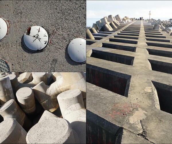 ArtStation - 149 photos of Tetrapods Coastal Concrete Blocks | Resources