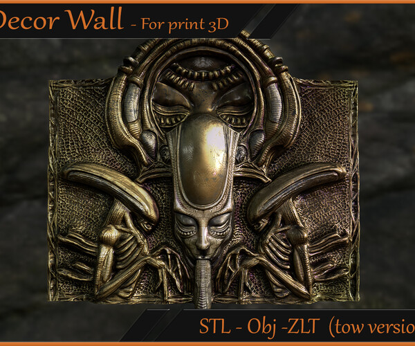 ArtStation - Alien Decor Wall - for 3D print | Resources