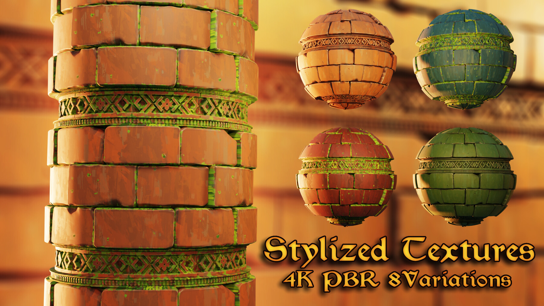ArtStation - Stylized wall texture 8 Variations | Resources