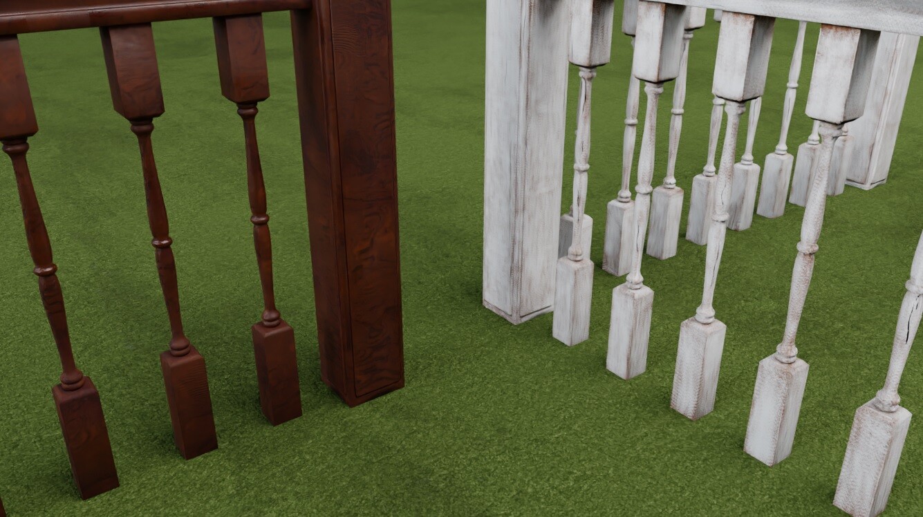 ArtStation - Banister & Handrail Set | Game Assets