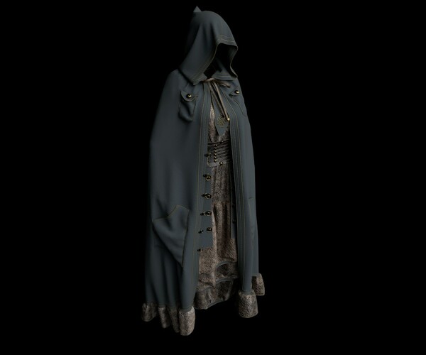 ArtStation - Cloak with pockets | Game Assets