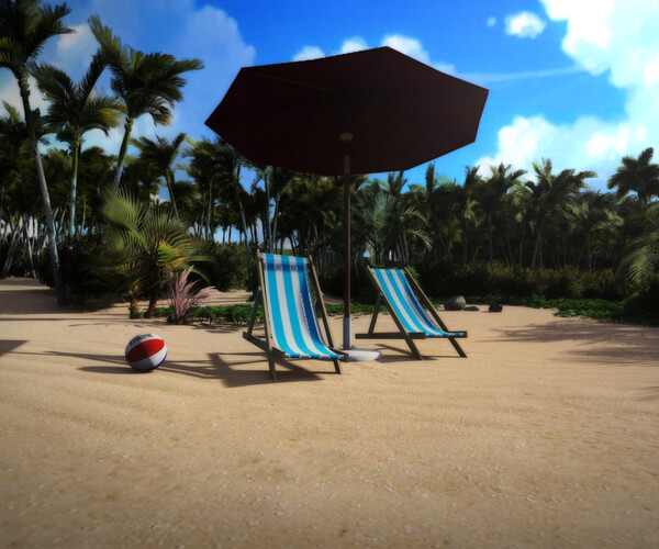 ArtStation - Beach backgrounds for Ilustration, visual novels or games ...