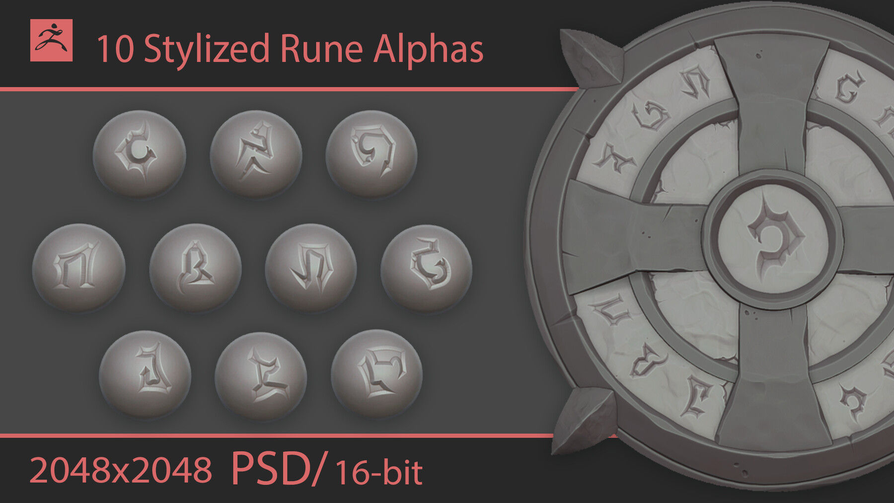ArtStation - Stylized Rune Alphas | Brushes