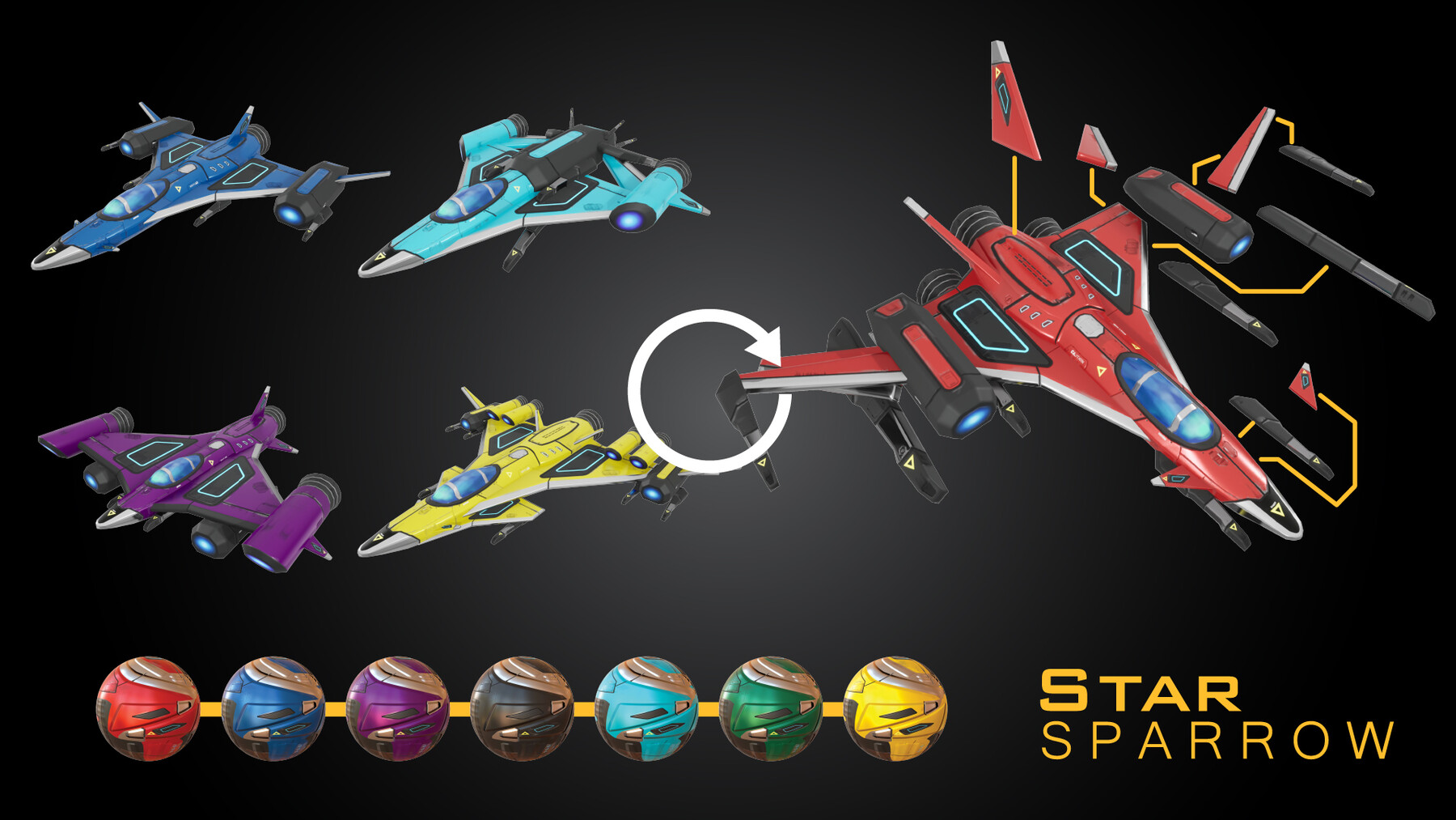 ArtStation - Star Sparrow Modular Spaceship | Game Assets