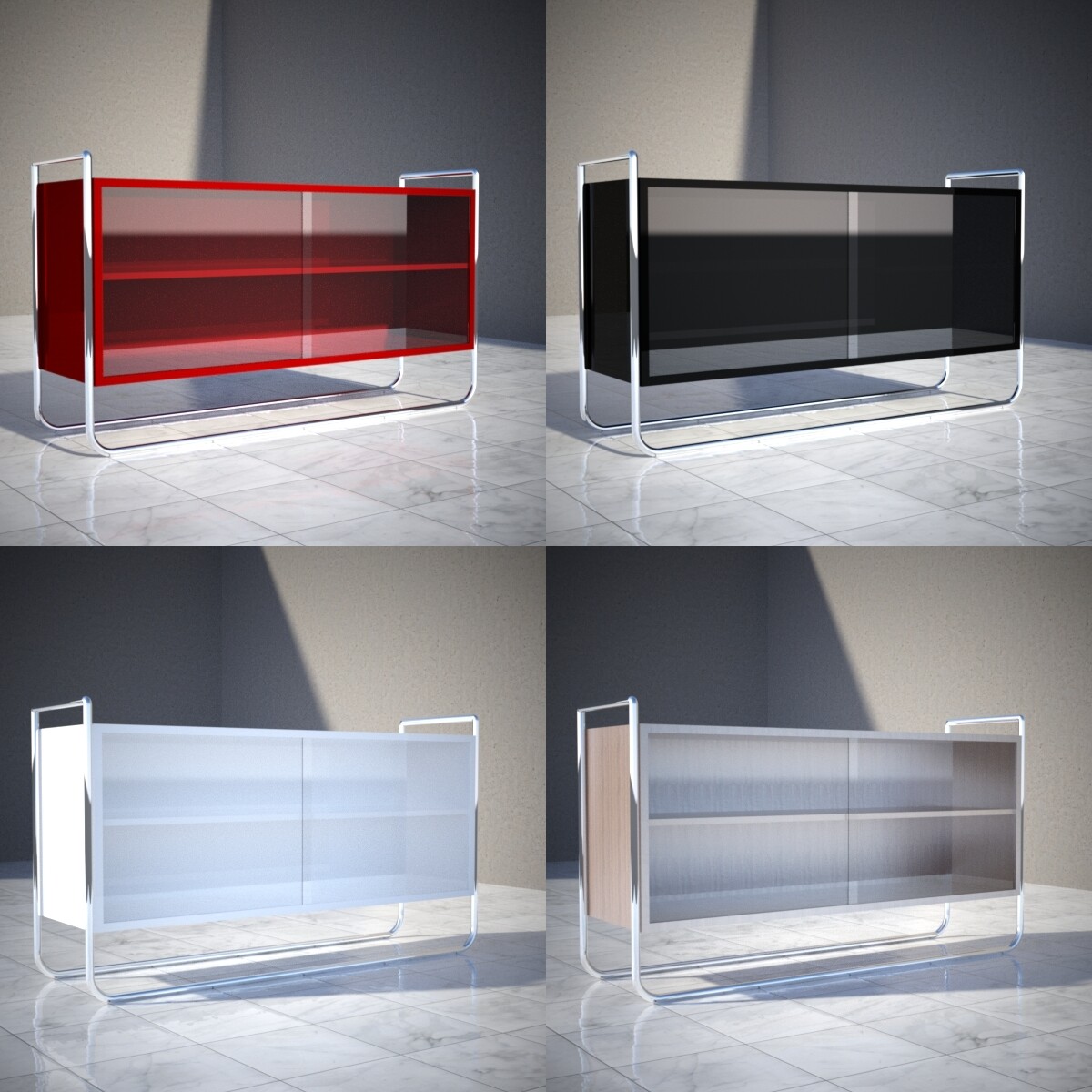ArtStation - Tubular steel showcase cabinet | Resources