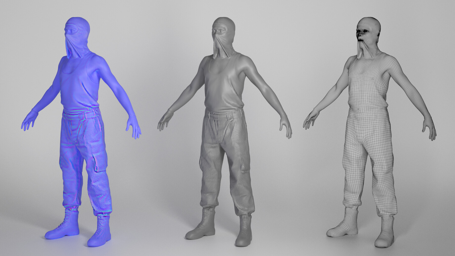 ArtStation - Man in balaclava ready for animation 336 | Game Assets