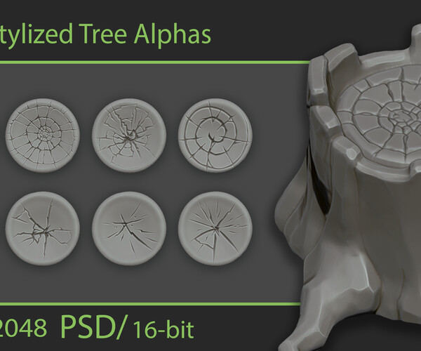 ArtStation - Stylized Tree Alphas | Brushes