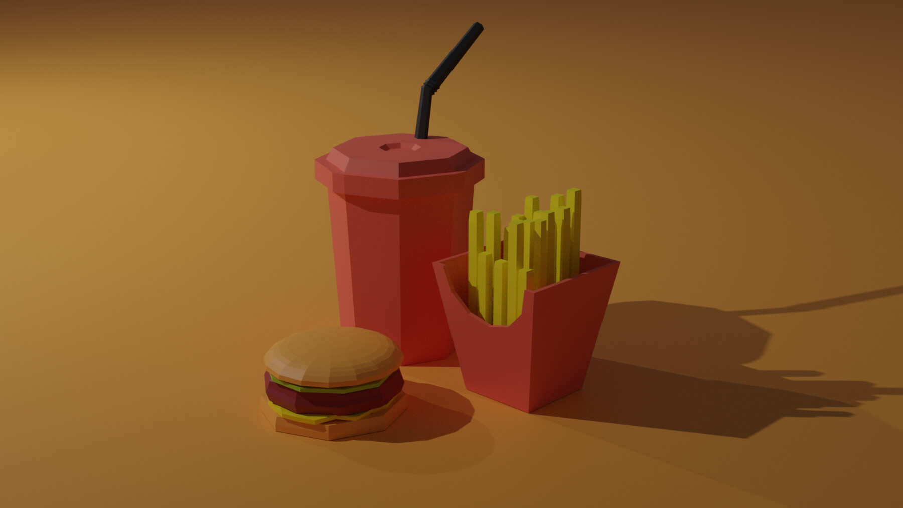 ArtStation - Low Poly Burger Menu | Game Assets
